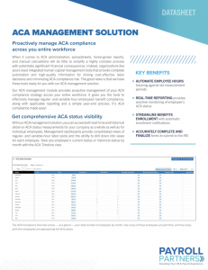 ACA Management Solution – Payroll Partners