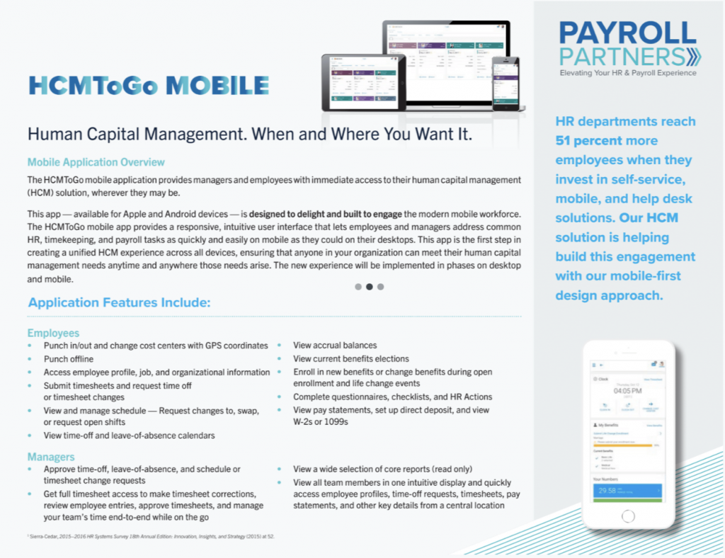 HCMToGo Mobile – Payroll Partners