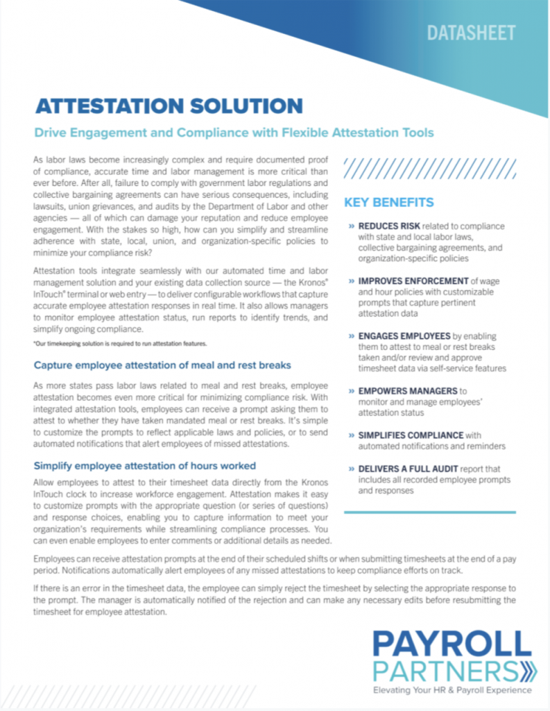 Attestation Solution – Payroll Partners