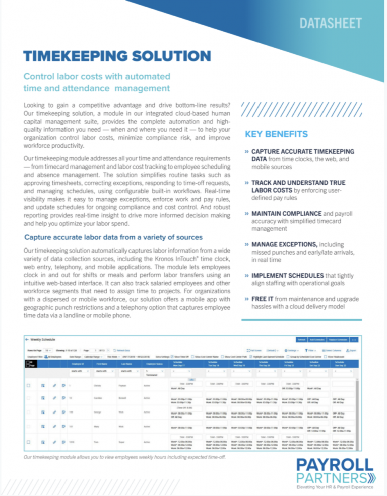 Timekeeping Solution – Payroll Partners